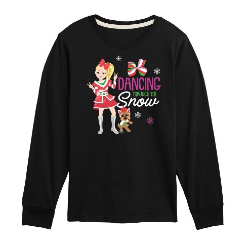 Jojo Siwa Dancing Through The Snow Long Sleeve Graphic T-shirt - Black ...