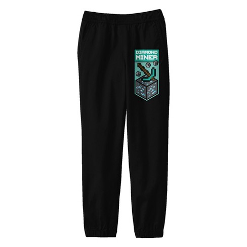 Minecraft Diamond Miner Symbol Youth Black Graphic Jogger Pants-xl : Target