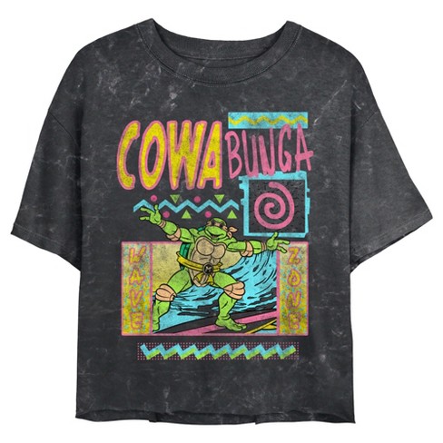 Juniors Womens Teenage Mutant Ninja Turtles Distressed Retro Cowabunga ...