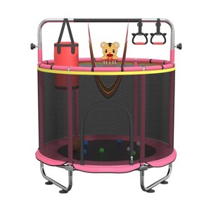 60" Trampoline for Kids, 5FT Indoor & Outdoor Toddler Mini Trampoline ...