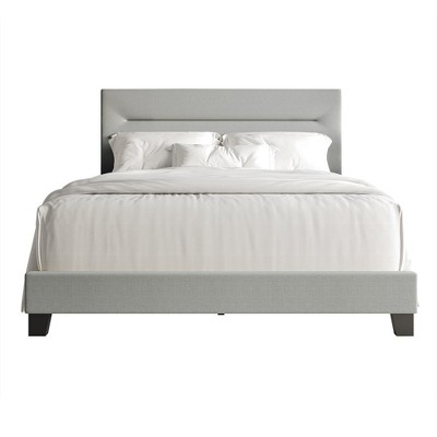 Casepiece Twin Size Upholstered Bed In Grey Velvet : Target