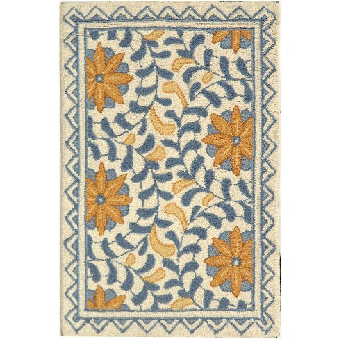 Chelsea Hk150a Hand Hooked Accent Rug - Ivory/blue - 1'8"x2'6 ...