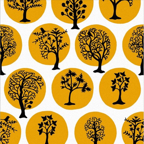Party Land Mustard Yellow Trees Abstract Paste The Wall Wallpaper : Target