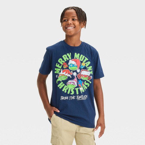 Boys' Teenage Mutant Ninja Turtles Short Sleeve Graphic T-shirt - Navy Blue Xxl : Target