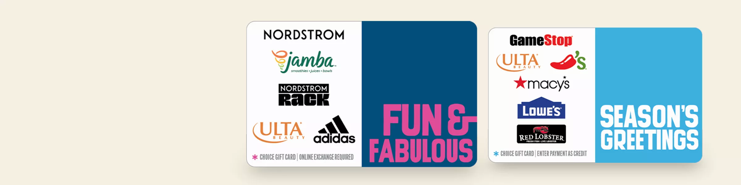 Specialty Gift Cards