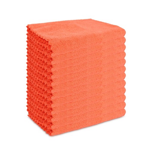 Smart Edge Microfiber Cleaning Cloth 16x16 Orange (12/pack) : Target