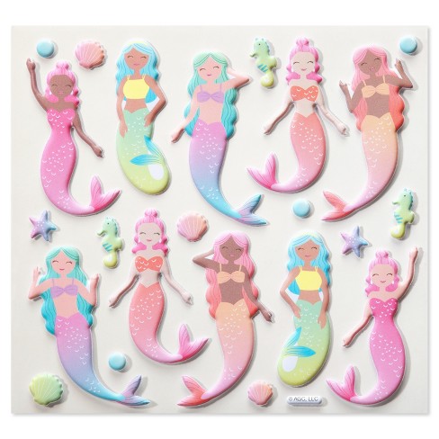 23ct Colorful Mermaids Stickers : Target
