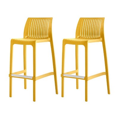 Lagoon Milos Resin Stackable Outdoor Bar Stool Gold : Target