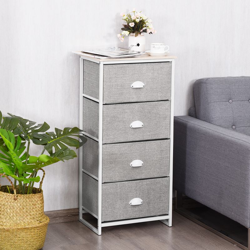 Tangkula 4-drawer Fabric Storage Tower Unit Nightstand With Drawers ... Tangkula 4-drawer Fabric Storage Tower Unit Nightstand With Drawers ...
