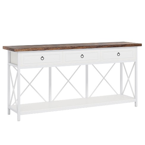 Tribesigns 70.86" Console Table With 3 Drawers And Storage Shelf, Brown ...