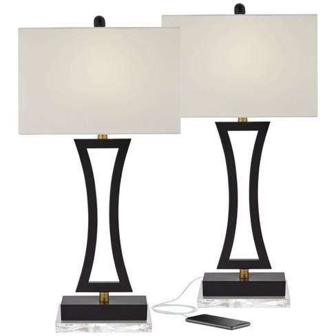 360 Lighting Roxie Modern Table Lamps Set Of 2 With Clear Acrylic ...