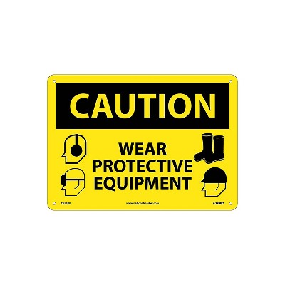 National Marker Caution Signs; Wear Protective Equipment Graphics 10x14 ...