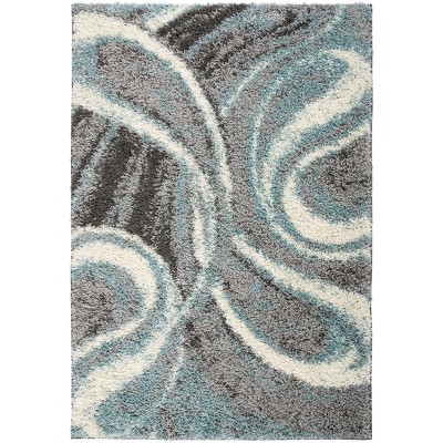World Rug Gallery Contemporary Cozy Plush Shag Area Rug - Blue 7'10" X ...