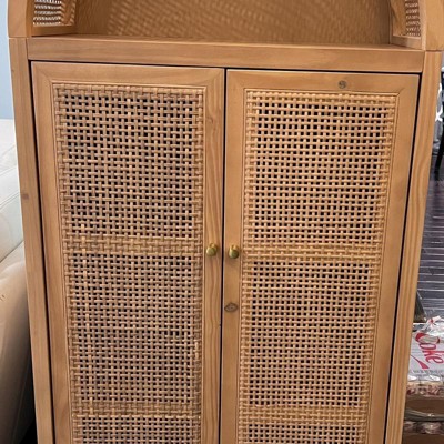 Woven Arched Wood Cabinet Light Brown - Threshold™ : Target