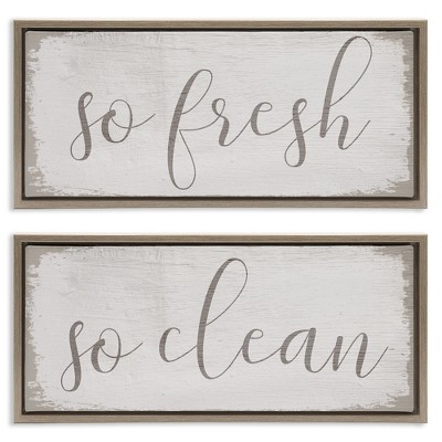 Stupell Industries Rustic White So Fresh So Clean, 25" x 11" : Target