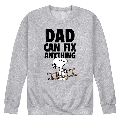 Men's - Peanuts - Snoopy Dad Can Fix Anything Graphic Fleece Sweatshirt ...