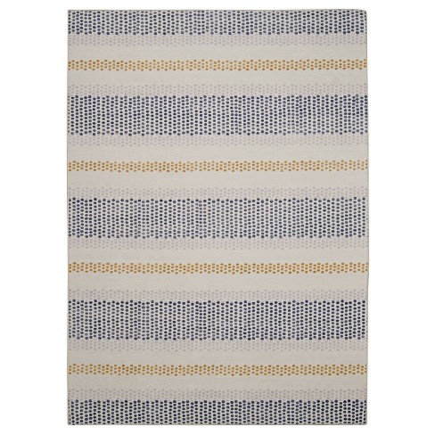 7 x9 Maldon Washable Outdoor Rug Ivory Blue Linon