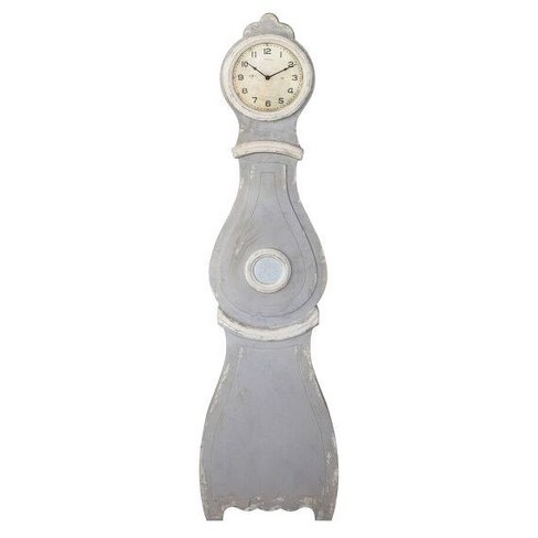 Wood Decorative Clock Gray Patina - Storied Home : Target