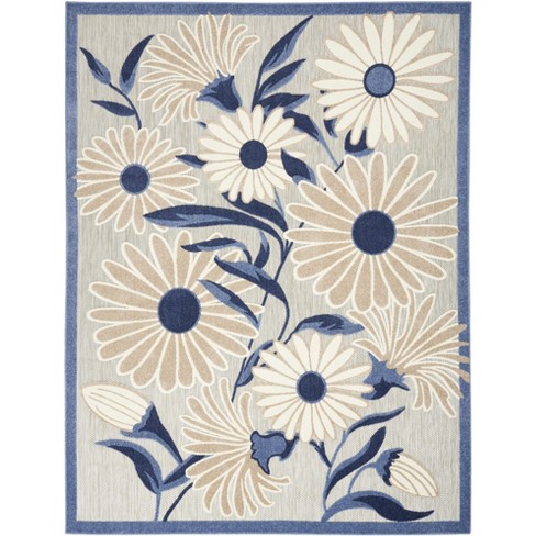 Nourison Aloha Daisy Flower Flatweave High-low Indoor Outdoor Area Rug ...