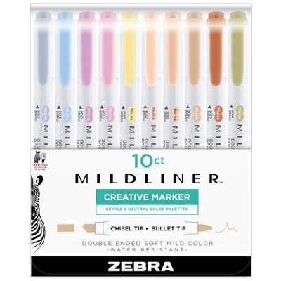 Zebra 10ct Highlighters Midliner Double Ended : Target