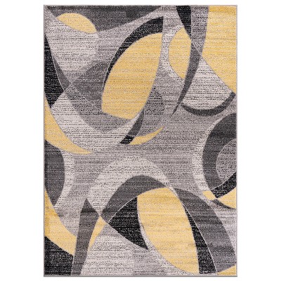 World Rug Gallery Contemporary Chic Abstract Design Area Rug - Yellow 5 ...