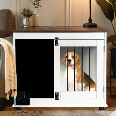 Dog Crate Furniture, Dog Kennel Indoor Double Doors Dog Cage With Pull ...