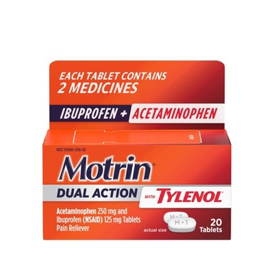 Motrin Acetaminophen Dual Action With Tylenol Pain Reliever : Target