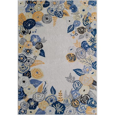 Rugs America Hanna Va40c Rose Garden Gray Floral Transitional Beige ...