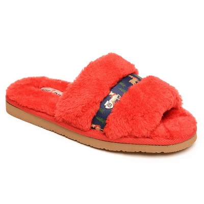 Minnetonka Women's Faux Fur Reindeer London Slide Slipper : Target