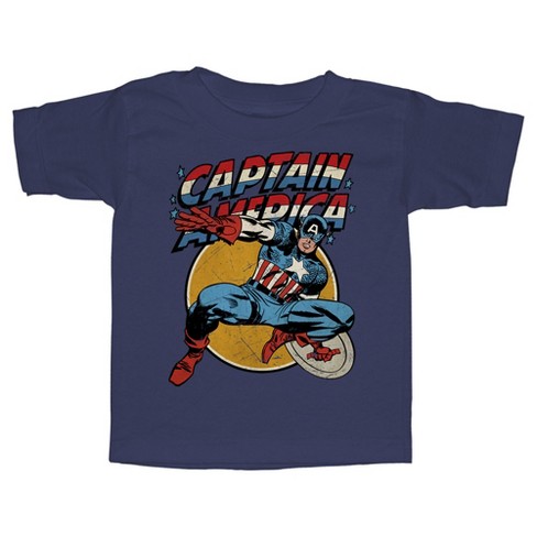 Toddler's Marvel Captain America Shield T-shirt - Navy Blue - 5t : Target