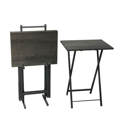 SYFERLORY Folding Office Table TV Tray Tables Set of 4 TV Trays with ...