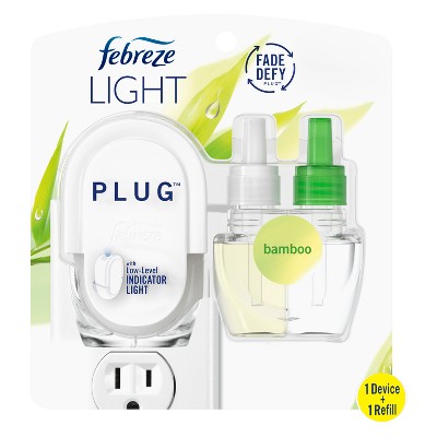 Febreze Light Air Freshener Plug Starter Kit - Bamboo Scent - 2pk : Target