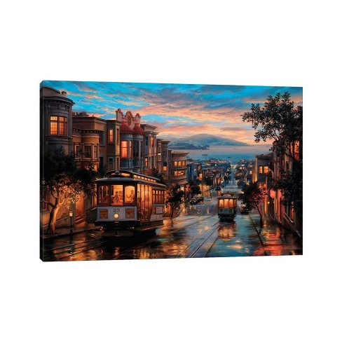 Icanvas 26"x40"x1.5" Cable Car Heaven By Evgeny Lushpin Unframed Wall ...