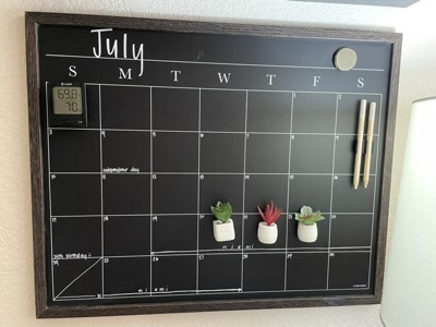 U Brands 16"x20" Wood Frame Chalkboard Calendar : Target