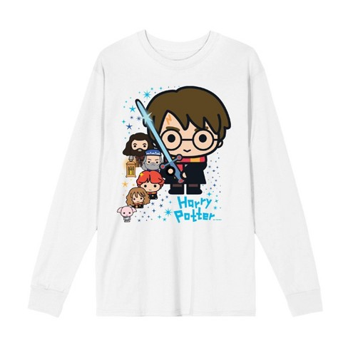 Harry Potter Chibi Characters & Glowing Sword Long Sleeve Unisex Adult ...