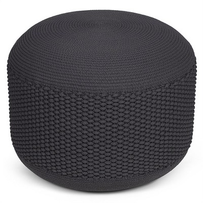 Birdrock Home Woven Knitted Indoor Or Outdoor Pouf - Grey : Target