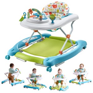 4-in-1 Baby Walker with Multi Modes, Adjustable Height, and Fun Toys ...