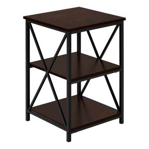 3 Tier Accent Side Table With Storage Shelves, Metal Frame - Everyroom ...