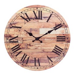 15.7" X 15.7" Decorative Farmhouse Wooden Wall Clock Blue/white ...