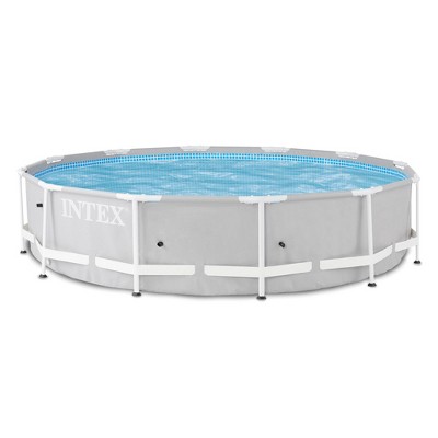 Intex 26701eh 10 Foot X 30 Inch Round Prism Metal Frame Above Ground ...