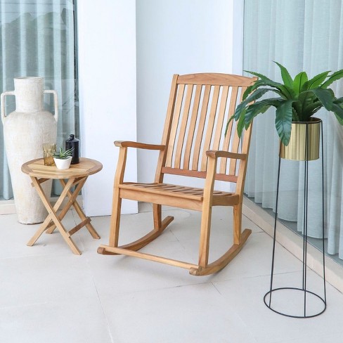 Nordic Teak Oiled Outdoor Patio Rocking Chair : Target