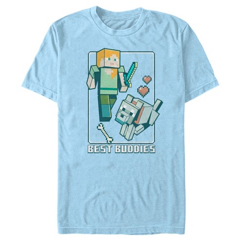 Men's Minecraft Alex And Wolf Best Buddies T-shirt : Target