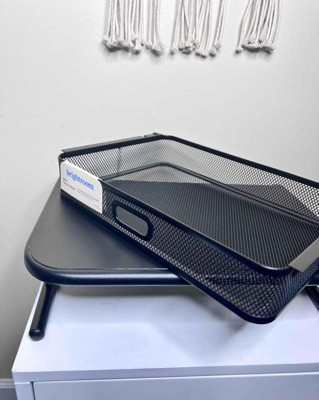 Mesh Monitor Stand With Drawer Black - Brightroom™ : Target