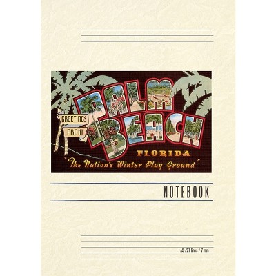 Vintage Lined Notebook Greetings From Palm Beach, Florida - (paperback ...