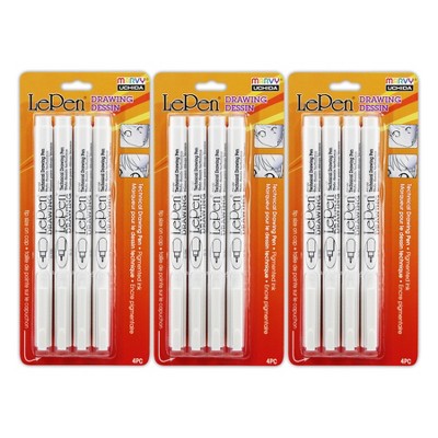 Marvy Uchida® Lepen® Drawing Pens, 4 Per Pack, 3 Packs : Target