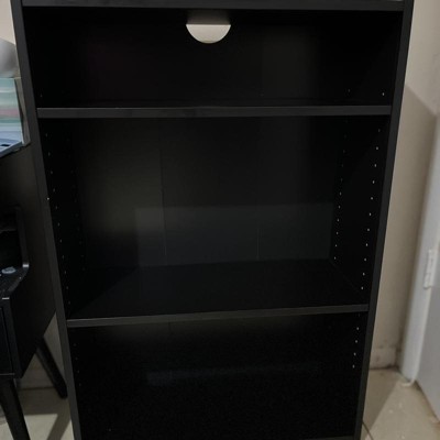 3 Shelf Bookcase Black - Room Essentials™: Modern Style, Wood Composite ...