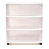 Homz Plastic 3 Clear Drawer Compact Home Rolling Storage Container ...