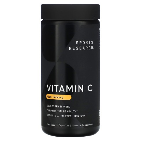 Sports Research High Potency Vitamin C, 1,000 Mg, 240 Veggie Capsules ...