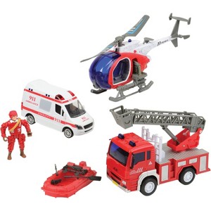 Constructive Playthings City Fire Special Ops Rescue Playset – 7-Piece ...
