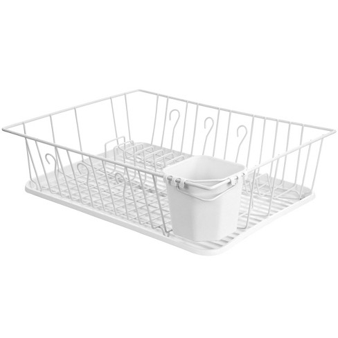 Megachef 17.5 Inch Single Level Dish Rack With 14 Plate Positioners And ...